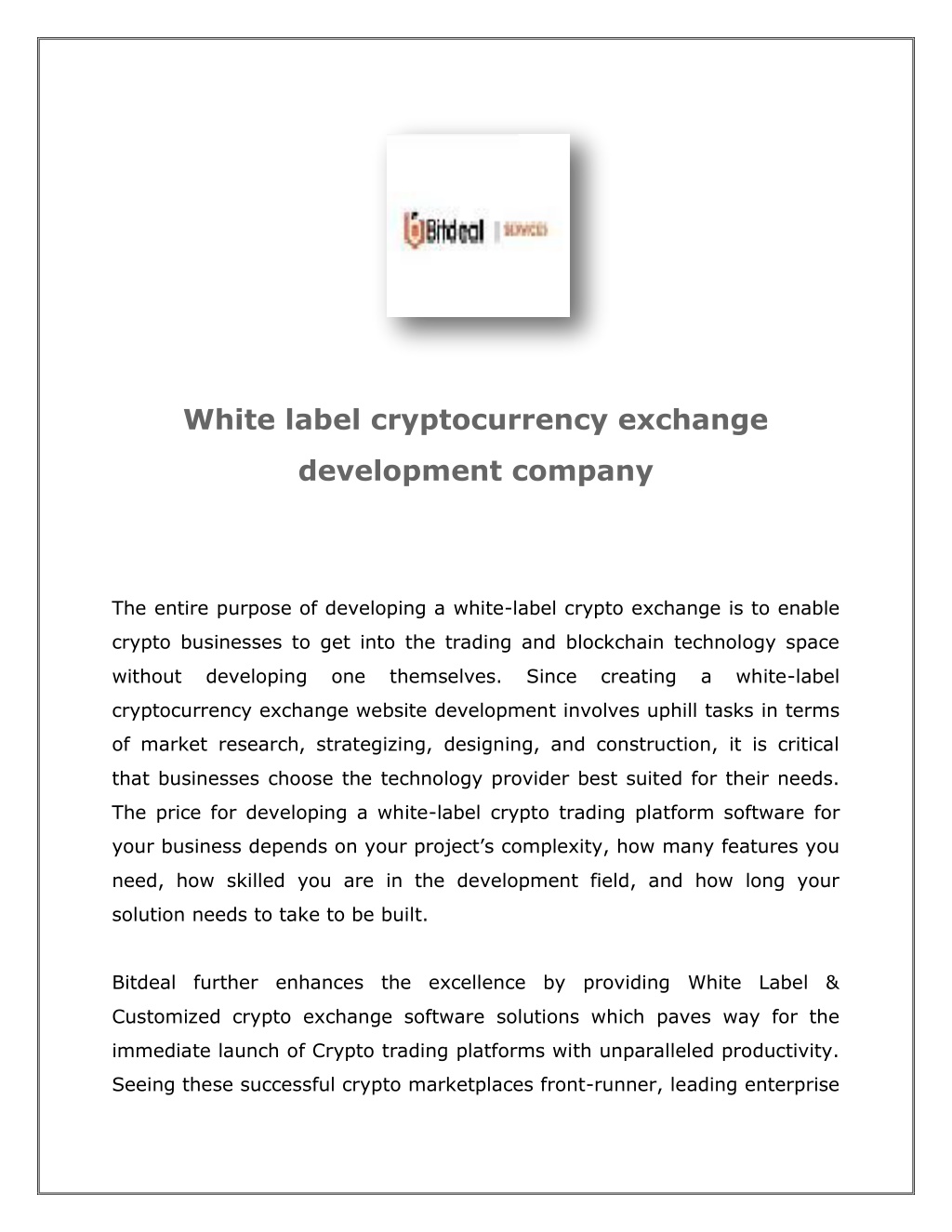 PPT - Crypto Dex White Label | Bitdeal PowerPoint Presentation, free ...
