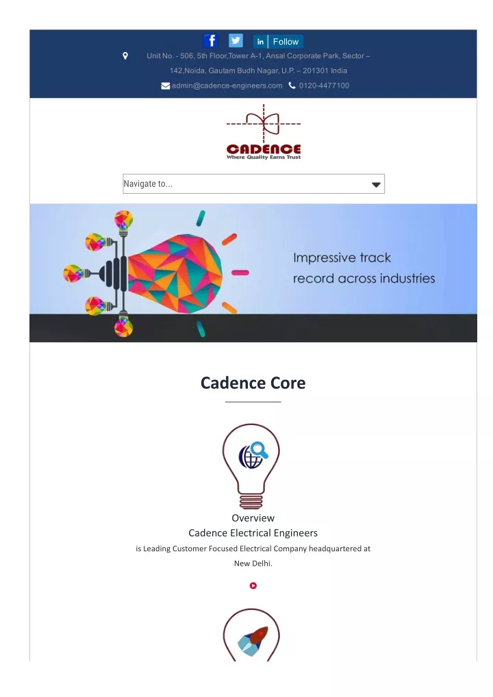 PPT - Best Electrical Company in Delhi, India » Cadence Electrical ...