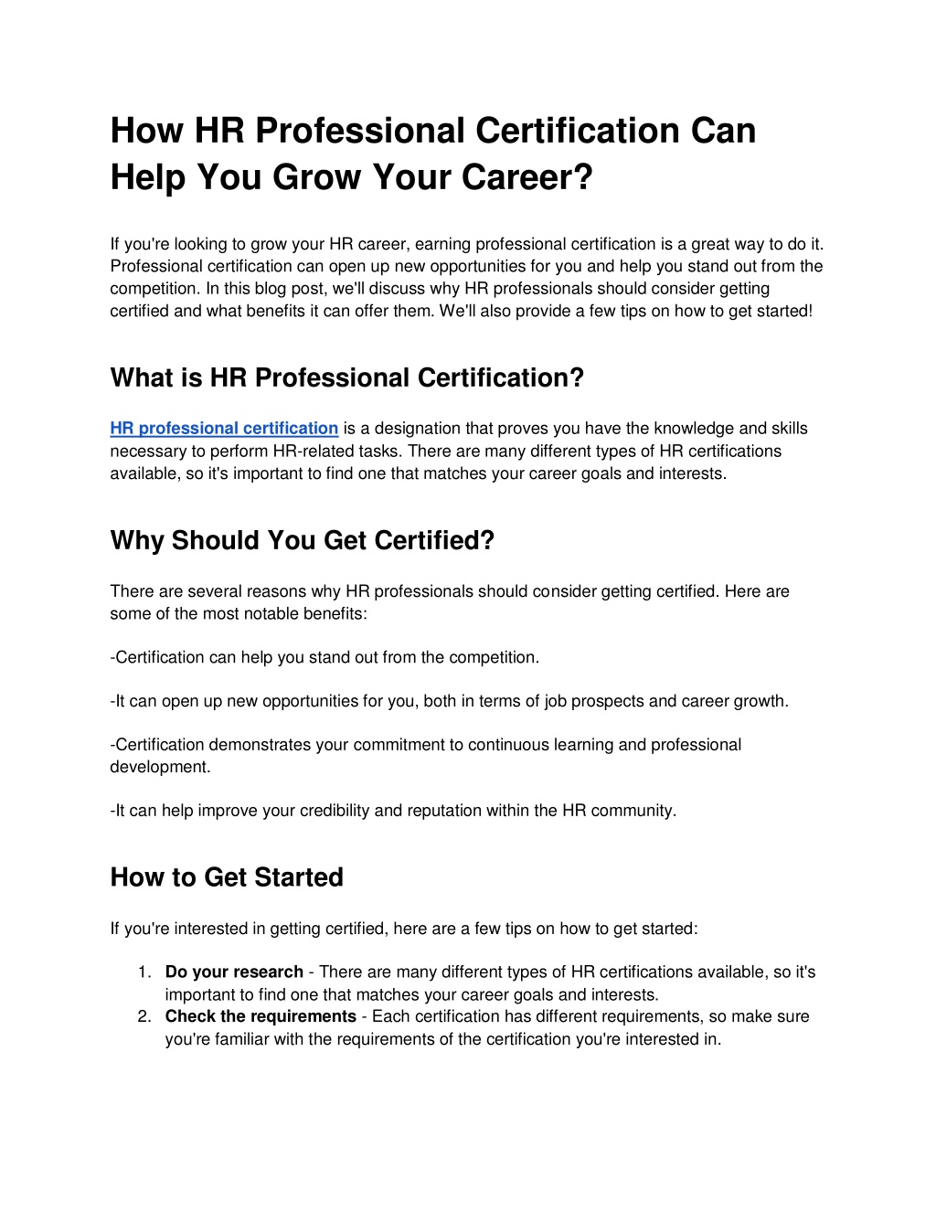 PPT - How HR Professional Certification Can Help You Grow Your Career ...