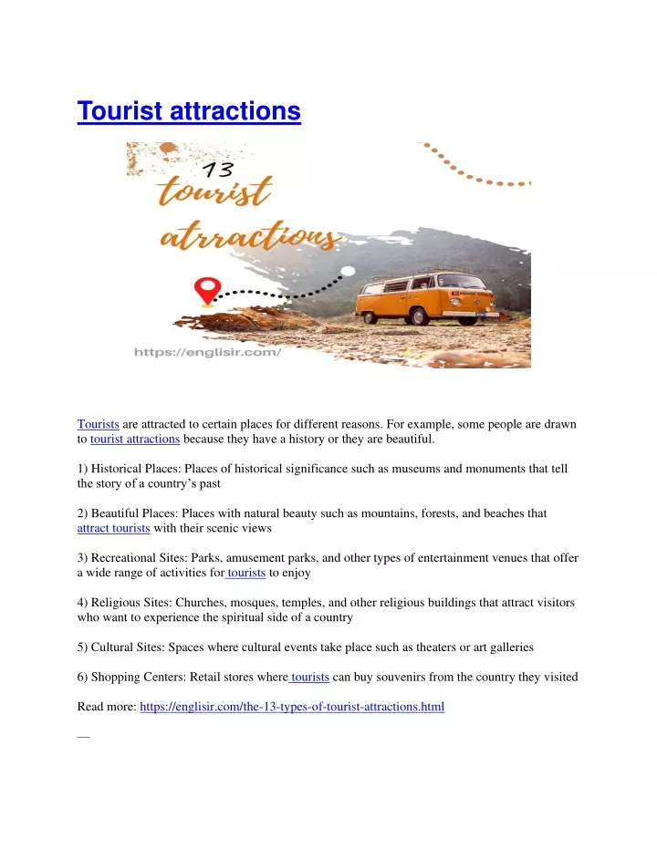 PPT - tourist attractions PowerPoint Presentation, free download - ID ...