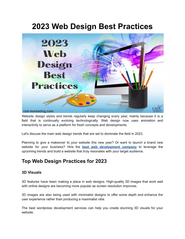 PPT - 2023 Web Design Best Practices PowerPoint Presentation, free ...