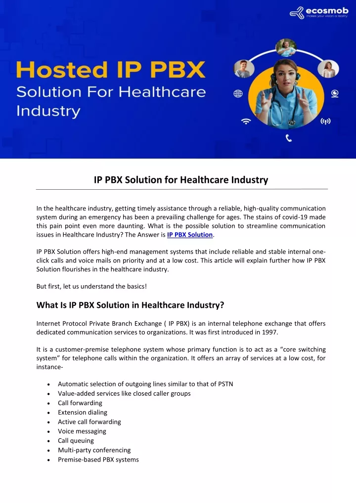 PPT - IP PBX Solution for Healthcare Industry PowerPoint Presentation ...