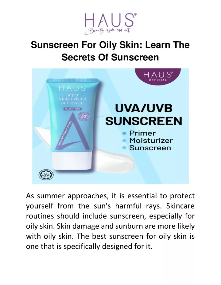 PPT - Sunscreen For Oily Skin: Learn The Secrets Of Sunscreen ...