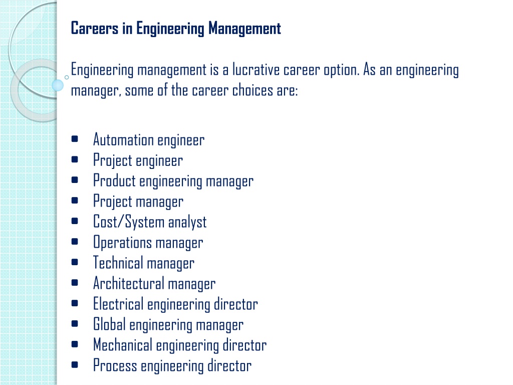 PPT - Know More About Study Abroad - A Career in Engineering Management ...
