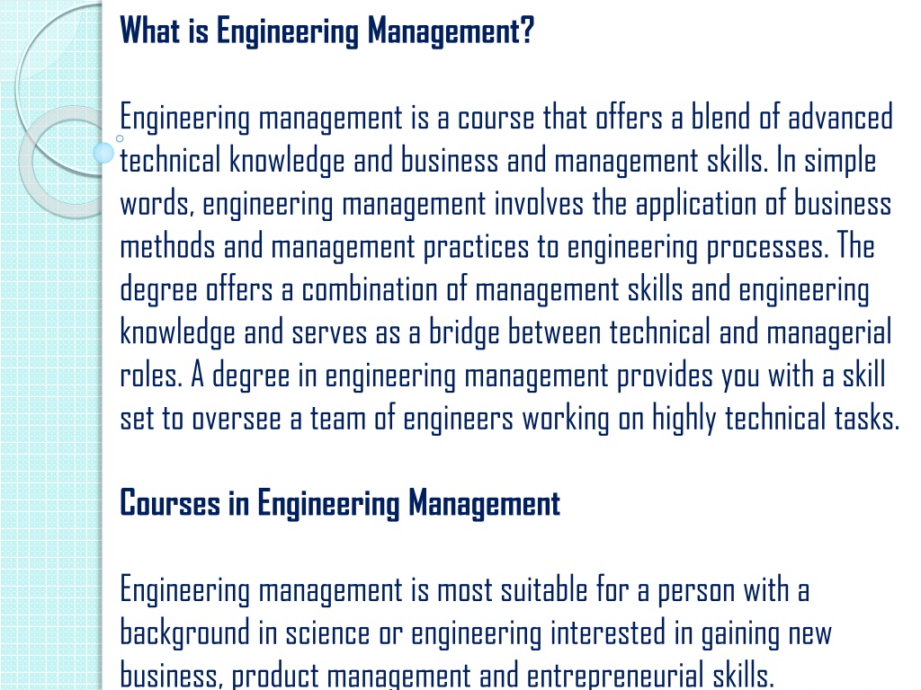 PPT - Know More About Study Abroad - A Career in Engineering Management ...