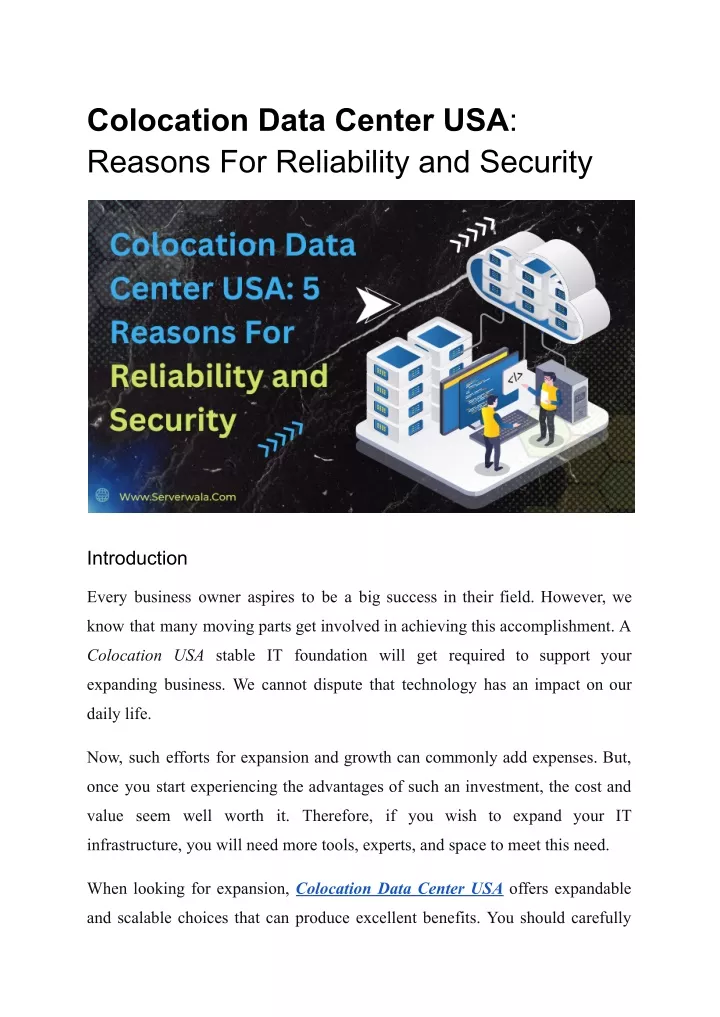 PPT - Colocation Data Center USA_ Reasons For Reliability and Security PowerPoint Presentation ...