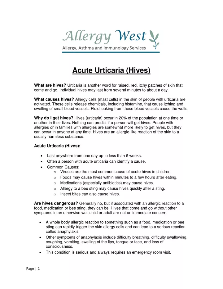 PPT - Allergist Westford MA | Allergy West PowerPoint Presentation ...