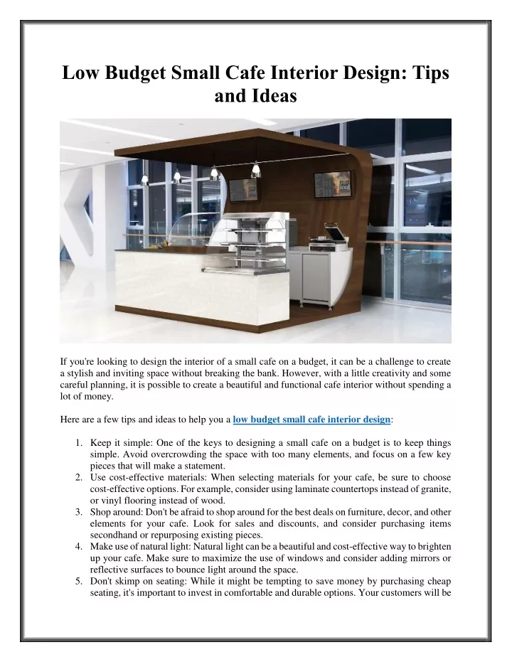 PPT - Low Budget Small Cafe Interior Design PowerPoint Presentation ...
