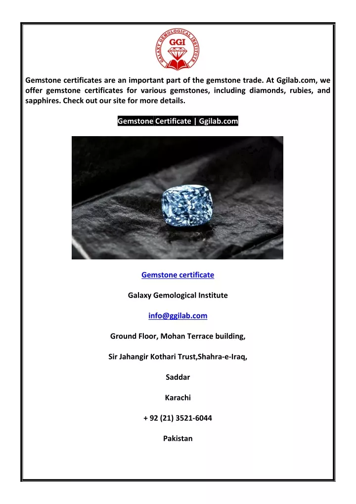 PPT - Gemstone certificate PowerPoint Presentation, free download - ID ...