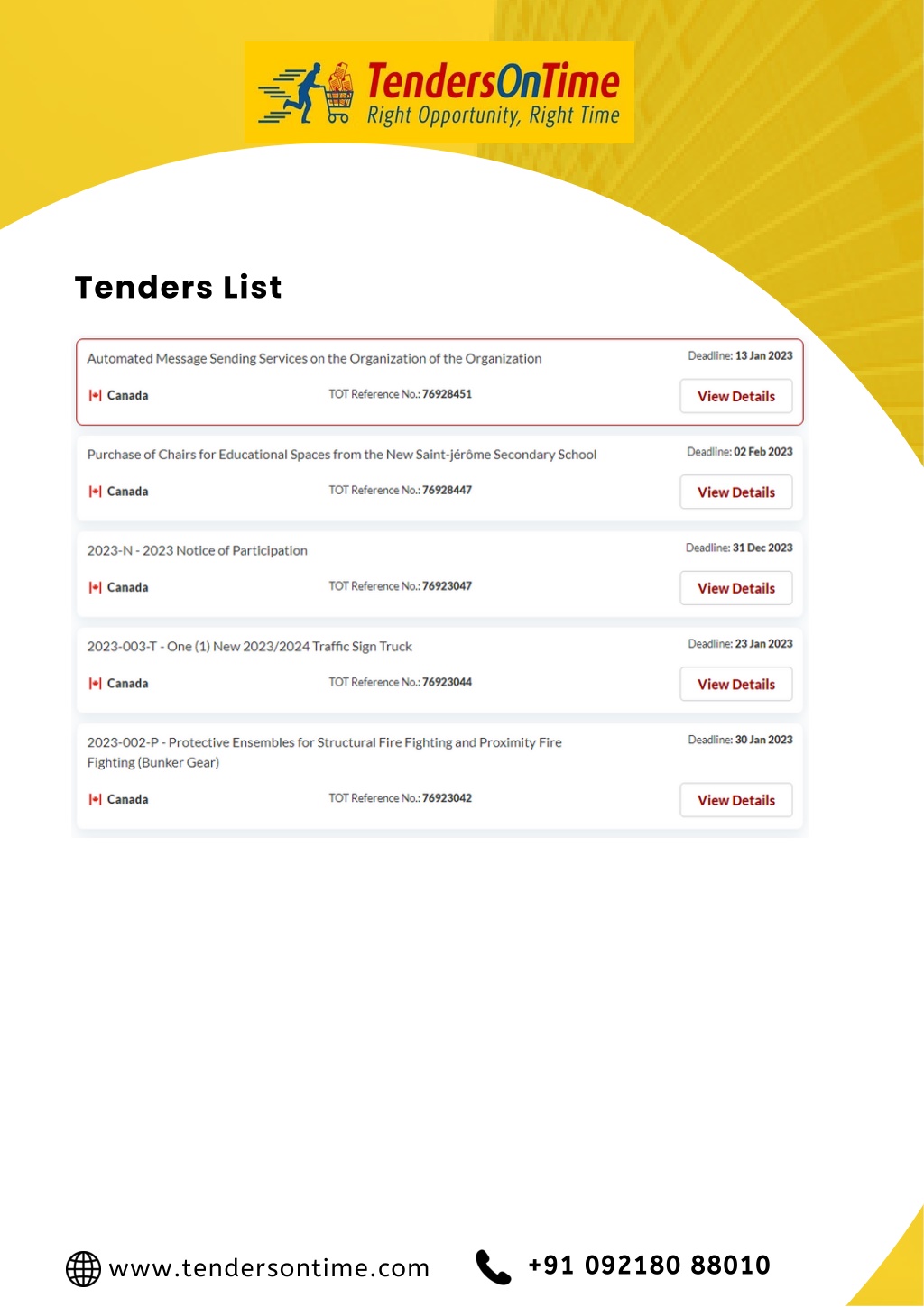 PPT - Canada Tenders, Bids, E Procurement, EOI, eTender, Online ...