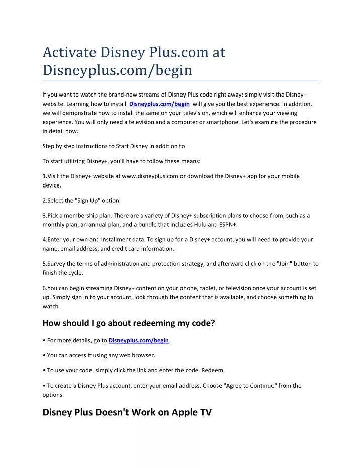 PPT - Activate Disneyplus at Disneyplus com begin PowerPoint ...