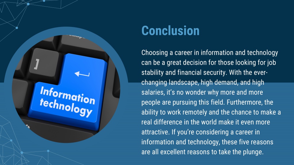 PPT - 5 Reasons For Choosing Information And Technology As A Career ...