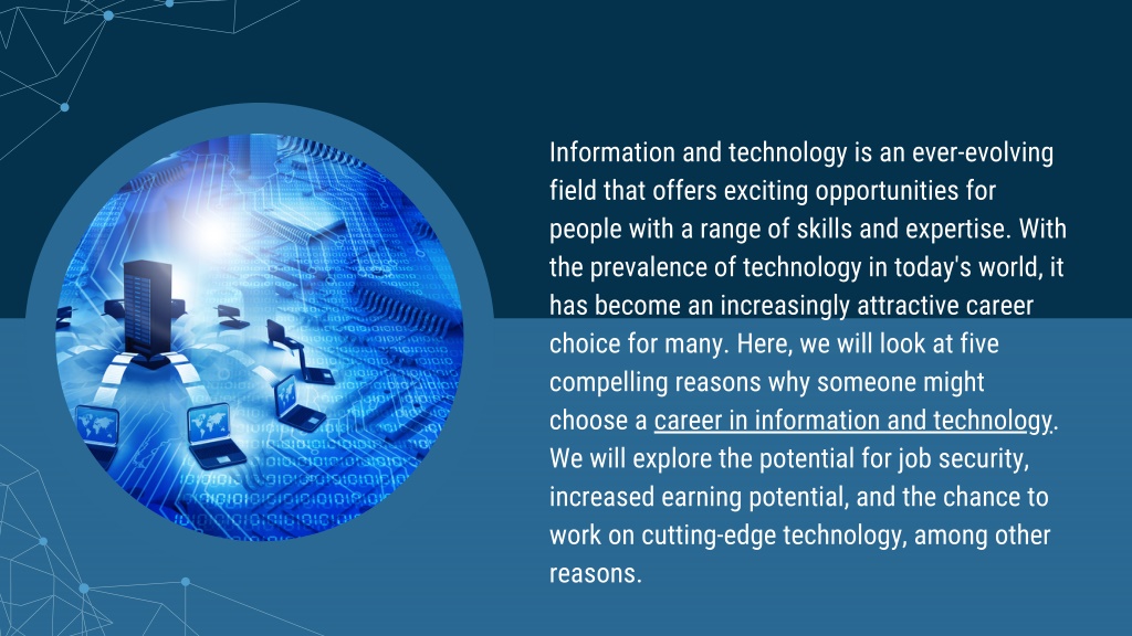 PPT - 5 Reasons For Choosing Information And Technology As A Career ...