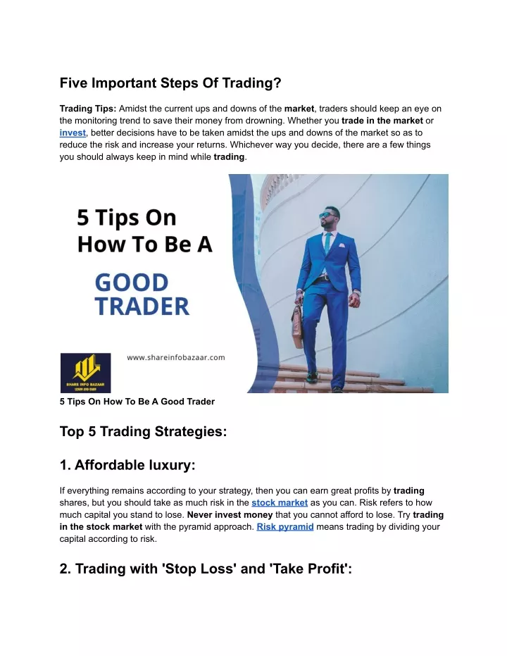 PPT - Five Important Steps Of Trading PowerPoint Presentation, free ...