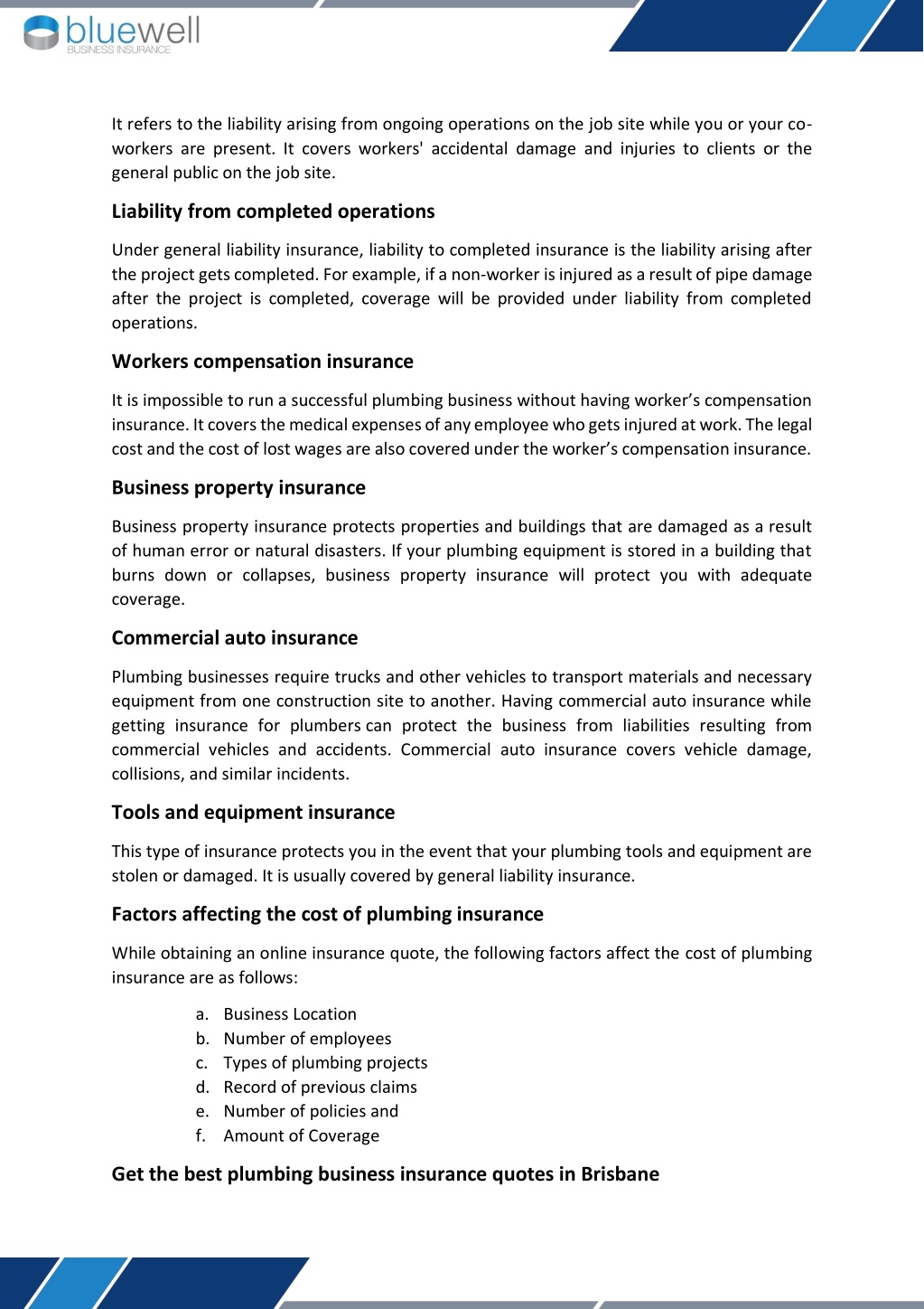 PPT - The Best Plumbing Insurance PowerPoint Presentation, free ...