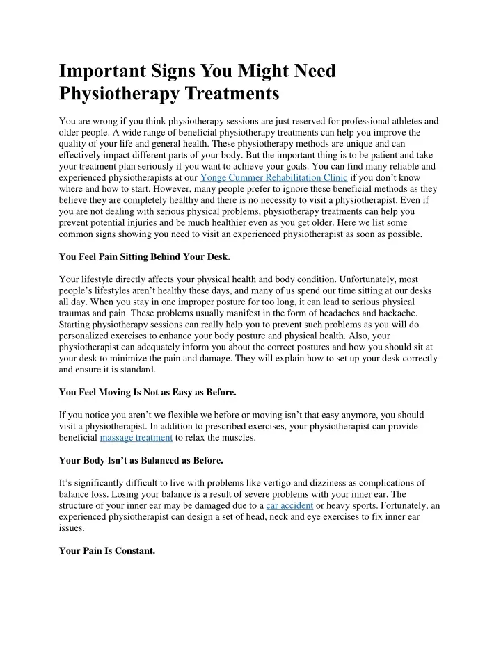 PPT - Important Signs You Might Need Physiotherapy Treatments ... PPT - Important Signs You Might Need Physiotherapy Treatments ...