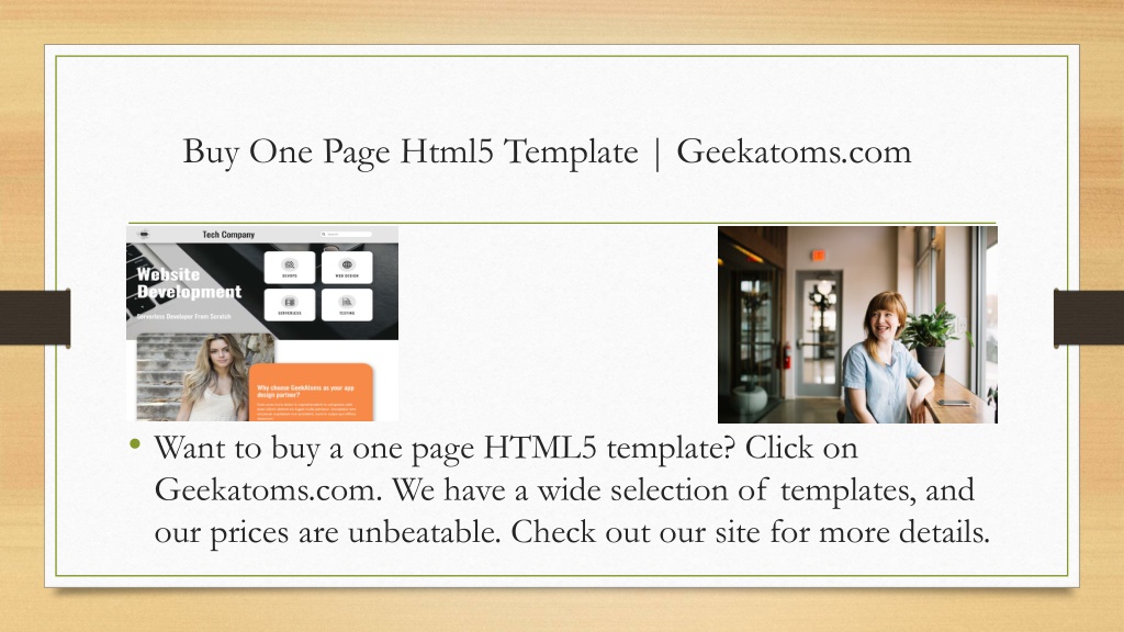 PPT - Buy One Page Html5 Template | Geekatoms.com PowerPoint Presentation - ID:11870403
