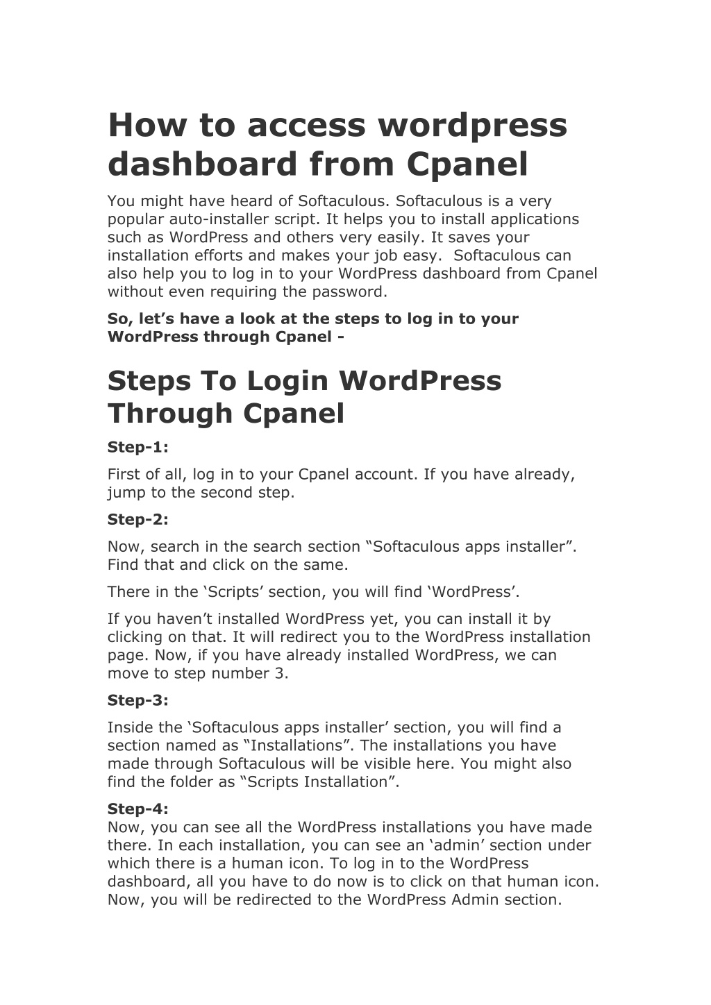 PPT How To Access Wordpress Dashboard From Cpanel PowerPoint Presentation ID 11871357