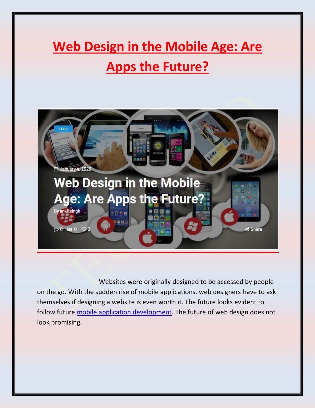 PPT - Web Design in the Mobile Age: Are Apps the Future? PowerPoint ...