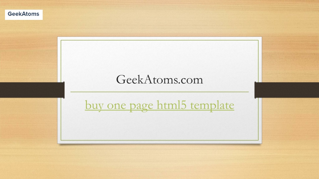 PPT - Buy One Page Html5 Template | Geekatoms.com PowerPoint ...