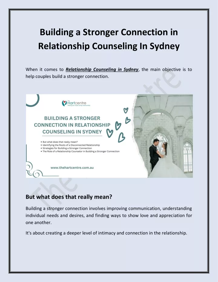 PPT - Building a Stronger Connection in Relationship Counseling In ...