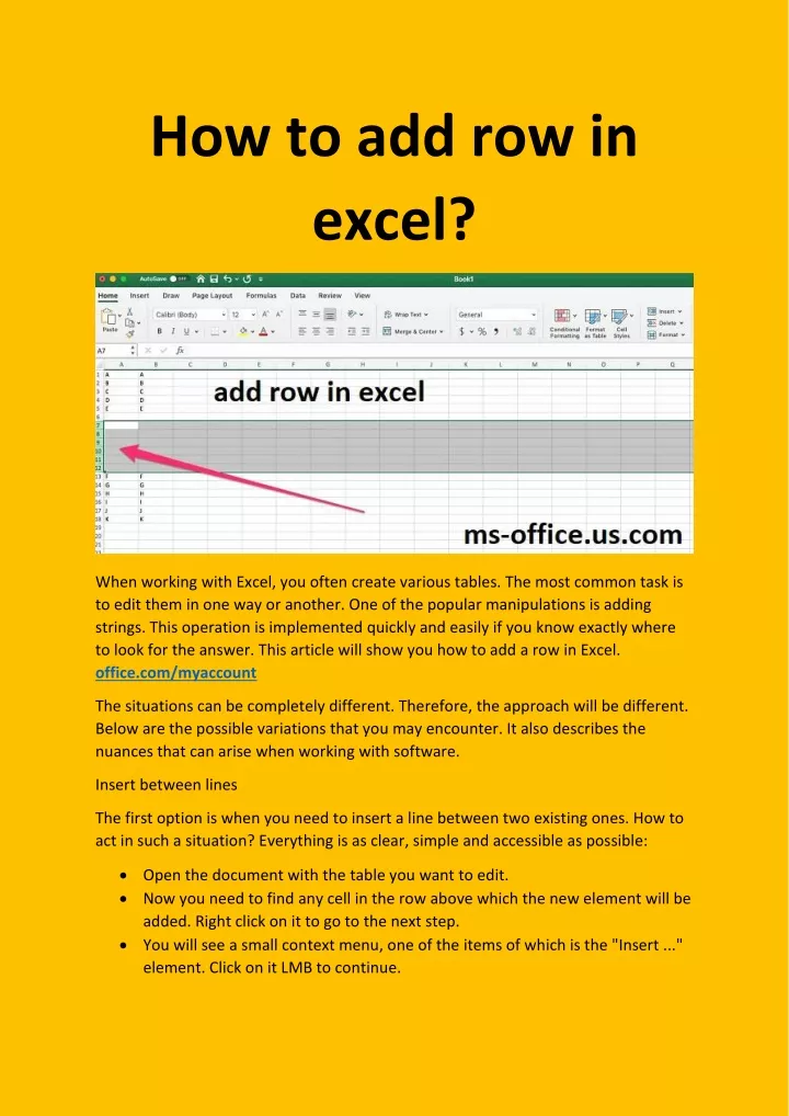 PPT How To Add Row In Excel PowerPoint Presentation Free Download
