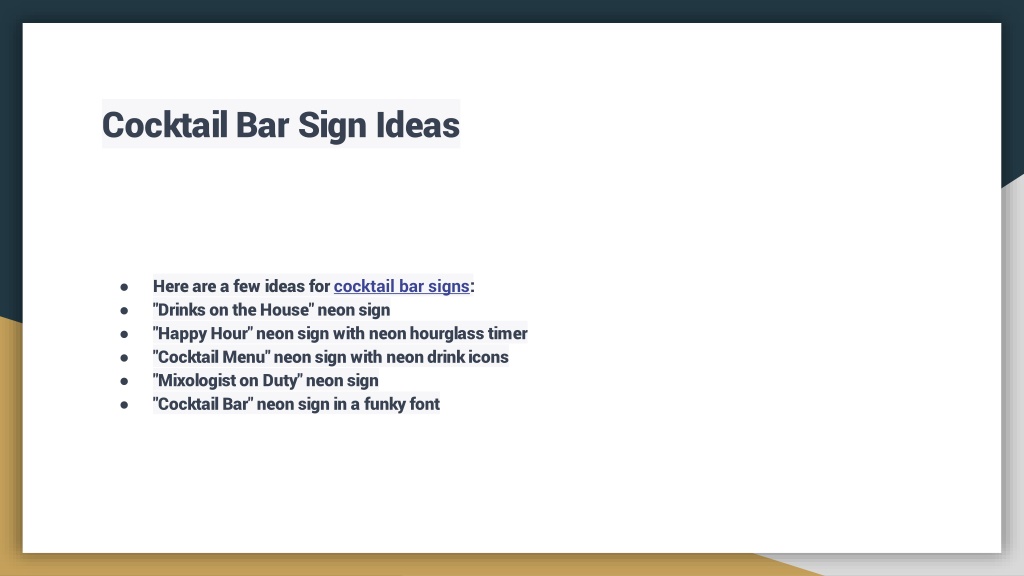 PPT - Neon Signs for Your Cocktail Bar PowerPoint Presentation, free ...