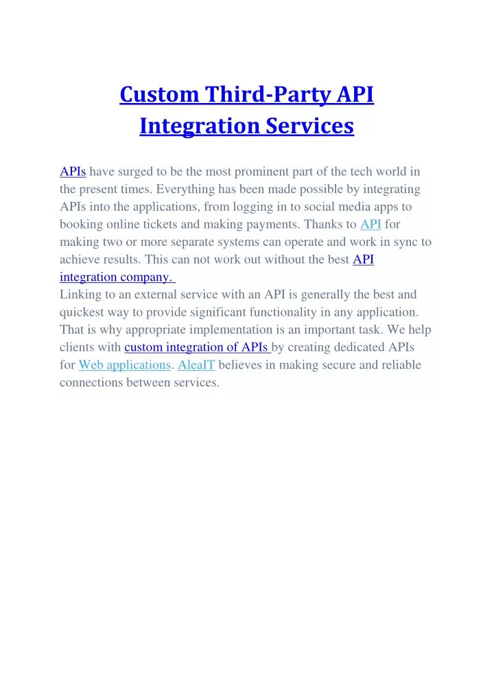 PPT - Custom Third-Party API Integration Services PowerPoint ... PPT - Custom Third-Party API Integration Services PowerPoint ...