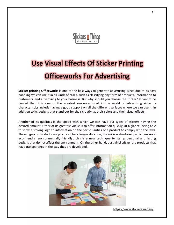 PPT - Use Visual Effects Of Sticker Printing Officeworks For ...