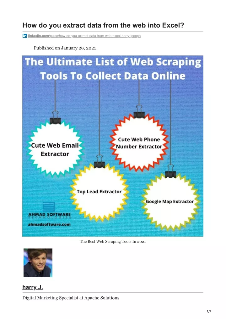 PPT 1How Do You Extract Data From The Web Into Excel PowerPoint