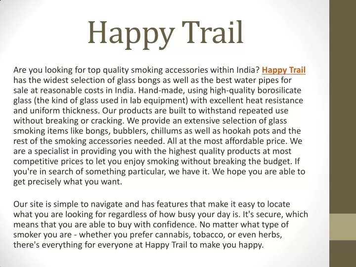 PPT - Happy Trail PowerPoint Presentation, free download - ID:11876448