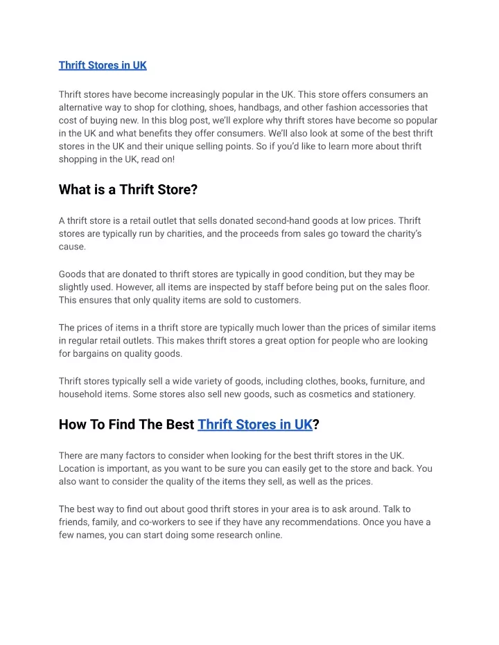 PPT - Thrift Stores in UK PowerPoint Presentation, free download - ID ...