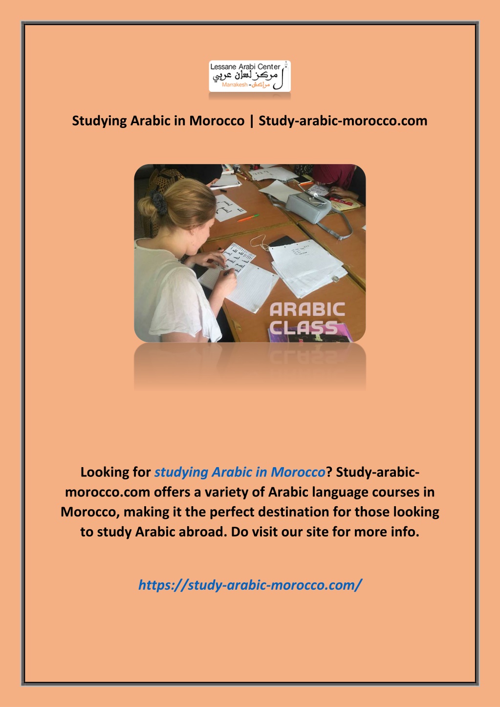 PPT - Studying Arabic in Morocco | Study-arabic-morocco.com PowerPoint Presentation - ID:11877446