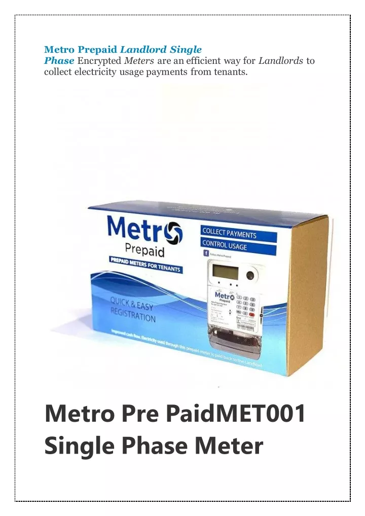 PPT - Electrical metro prepaid meter– CM Electrical PowerPoint ...