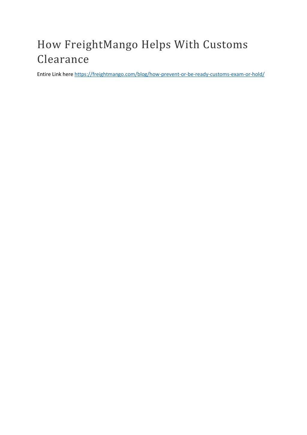 PPT - How to Prevent or Be Ready for a Customs Exam or Hold PowerPoint ...