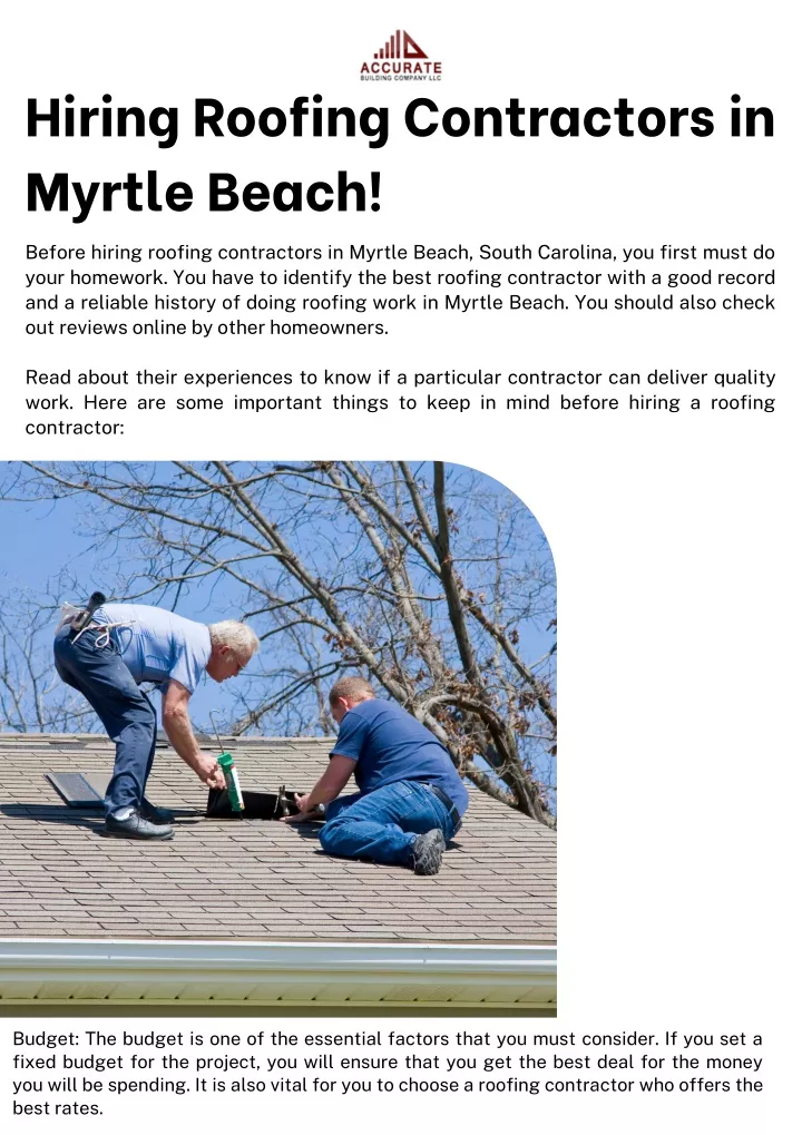 Ppt Things To Keep In Mind Before Hiring Roofing Contractors In