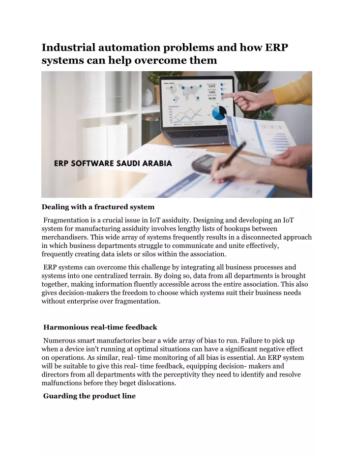 PPT - Industrial automation problems and how ERP systems can help ...