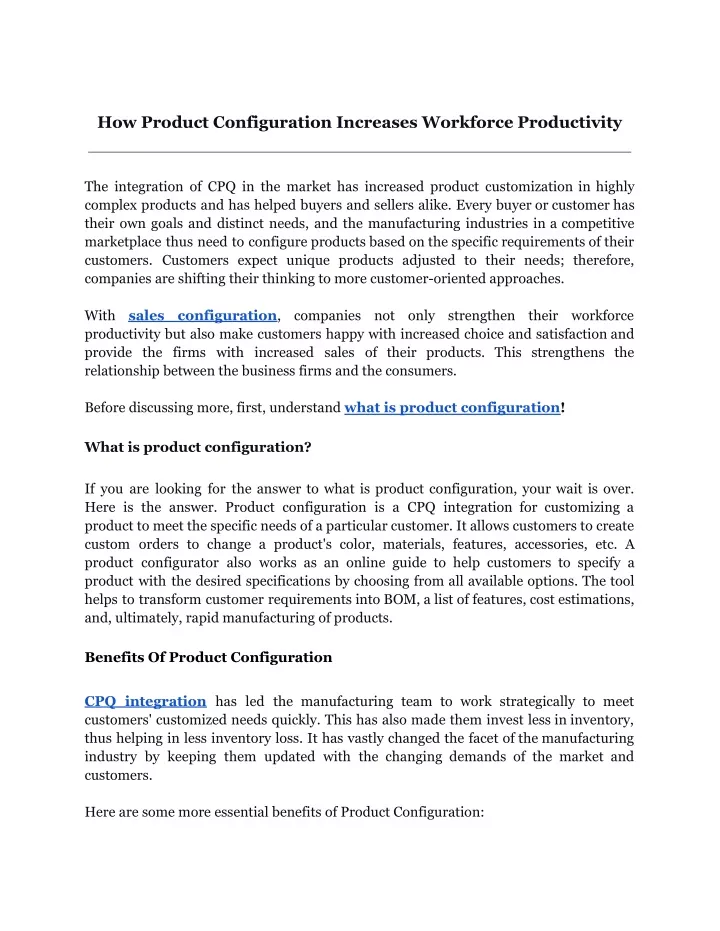 PPT - How Product Configuration Increase Workforce Productivity PowerPoint Presentation - ID ...