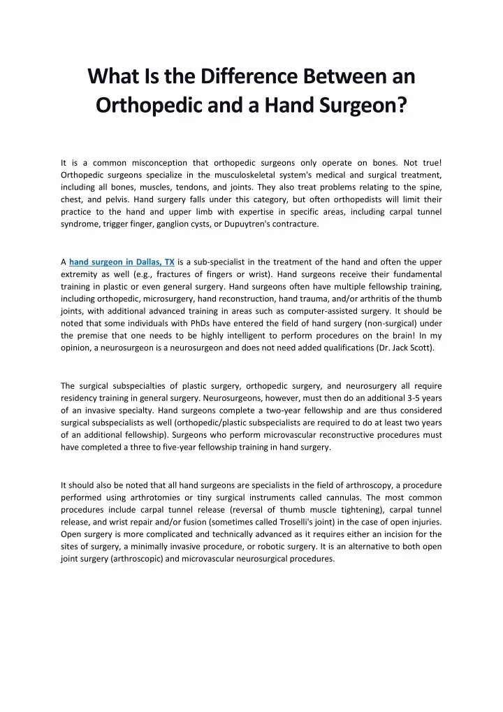 PPT - What Is the Difference Between an Orthopedic PowerPoint ...