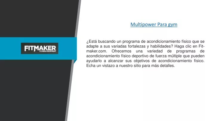PPT - Multipower Para gym | Fit-maker.com PowerPoint Presentation, free ...