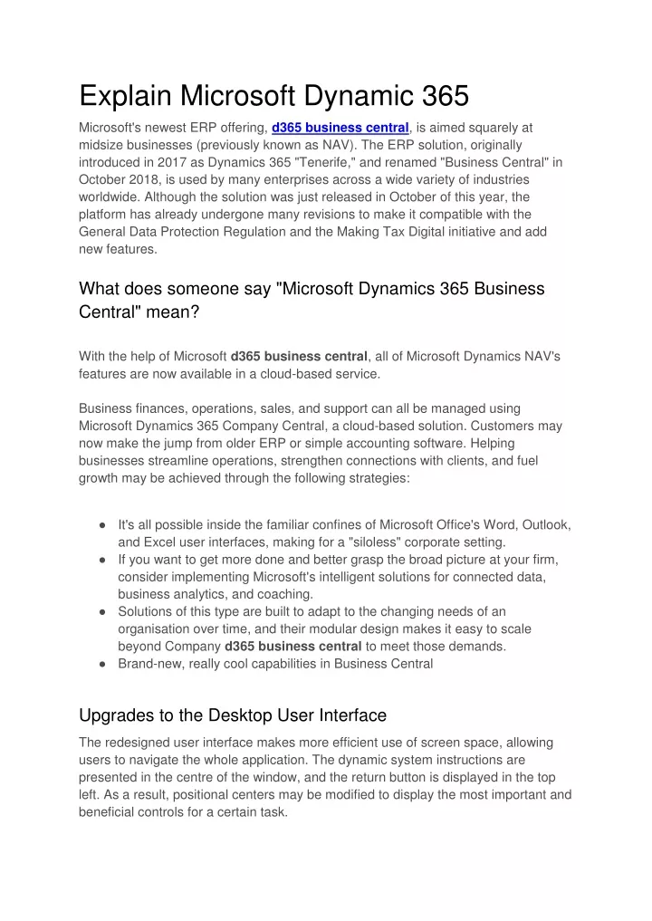 PPT - Explain Microsoft Dynamic 365 PowerPoint Presentation, free ...