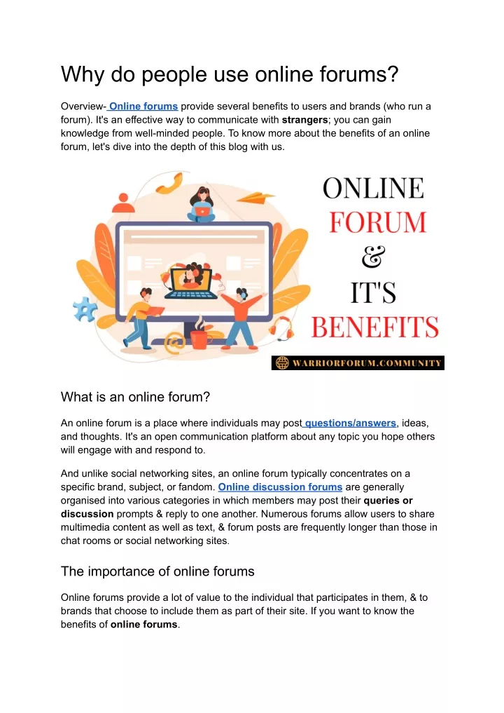 PPT - Why do people use online forums PowerPoint Presentation, free ...