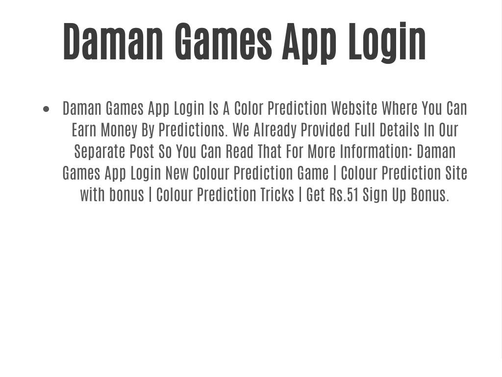 PPT - Daman Games App Login PowerPoint Presentation, free download - ID ...