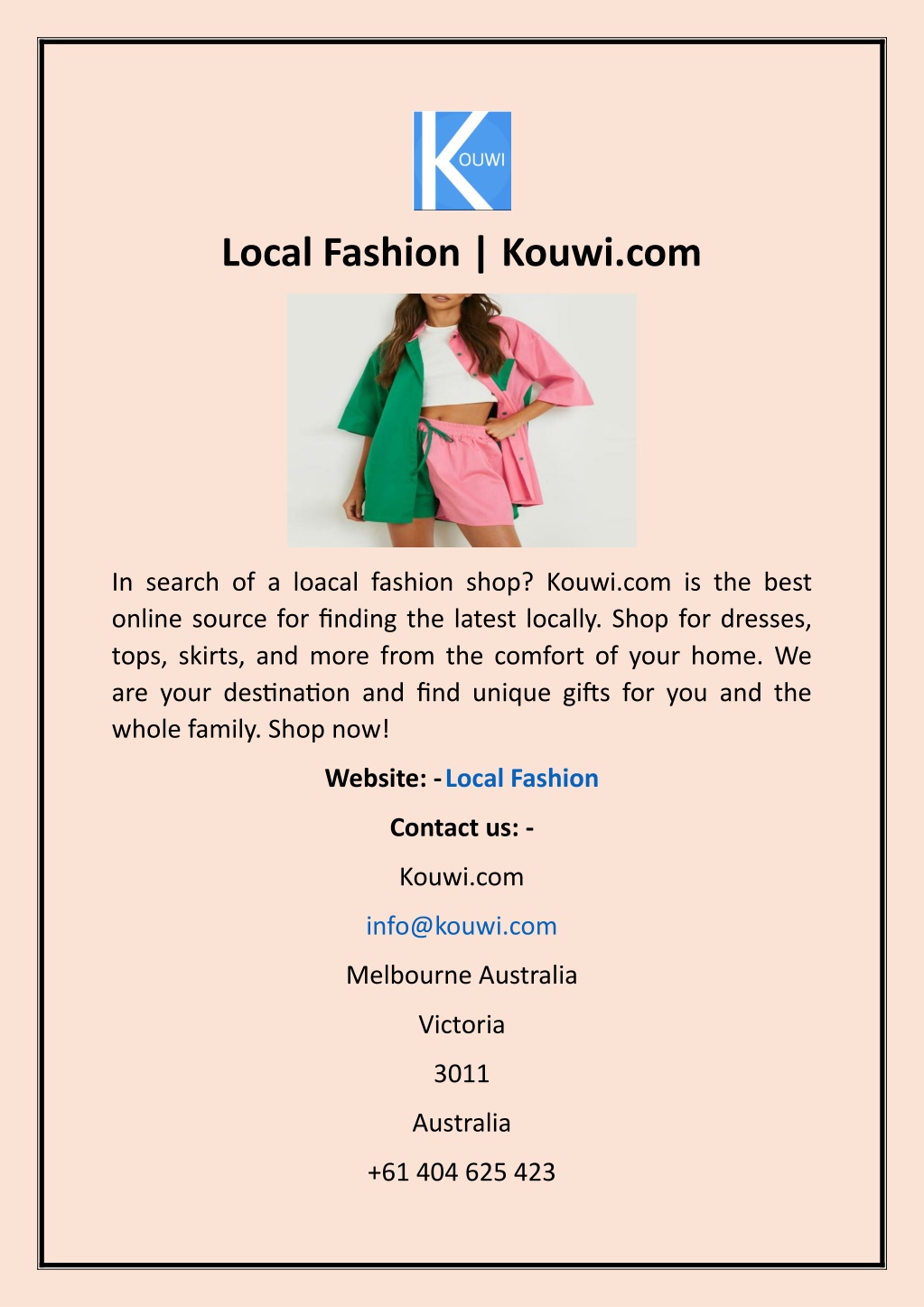 PPT - Local Fashion | Kouwi.com PowerPoint Presentation, free download ...