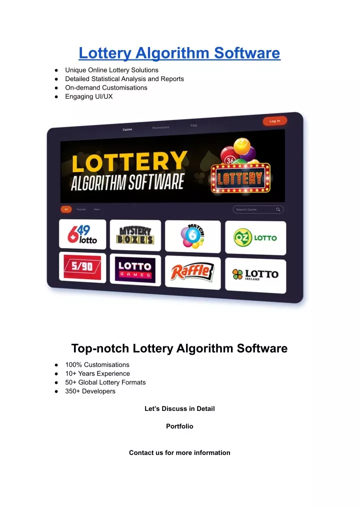 Ppt Lottery Algorithm Software Powerpoint Presentation Free Download 8861