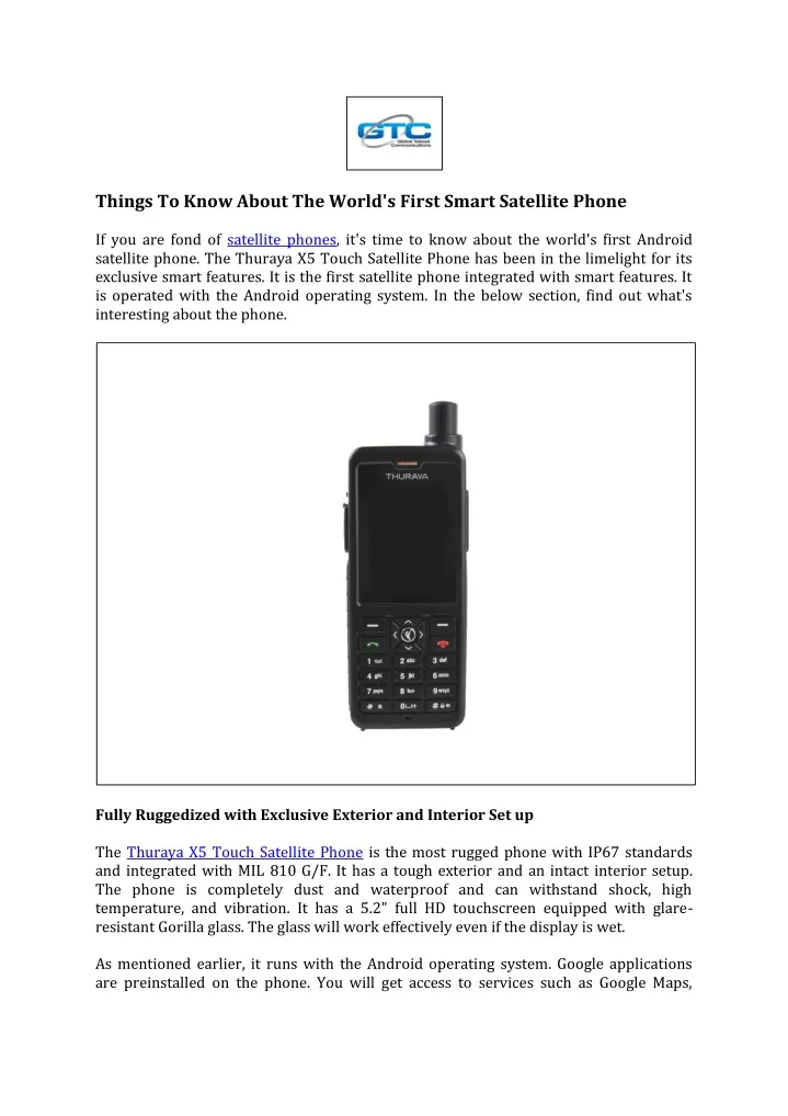 PPT - Things To Know About The World's First Smart Satellite Phone ...