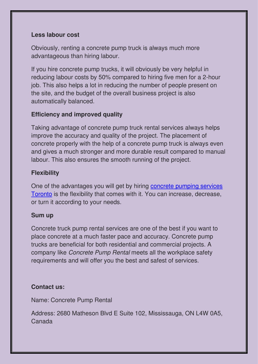 PPT - concrete pumping services Tornoto PowerPoint Presentation, free ...