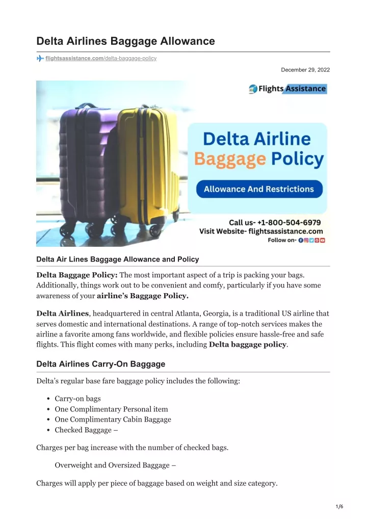 PPT - Delta Airlines Baggage Allowance PowerPoint Presentation, free ...
