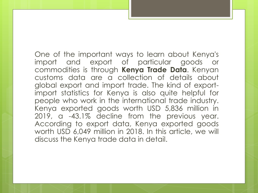 PPT - Kenya Trade Data- Kenya imports and exports PowerPoint ... PPT - Kenya Trade Data- Kenya imports and exports PowerPoint ...