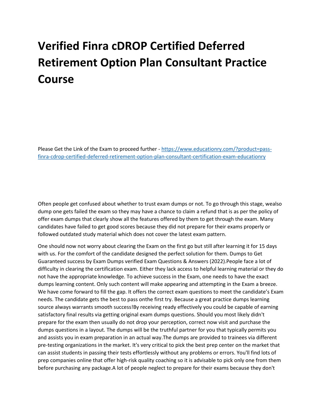PPT - Finra cDROP Certified Deferred Retirement Option Plan Consultant ...